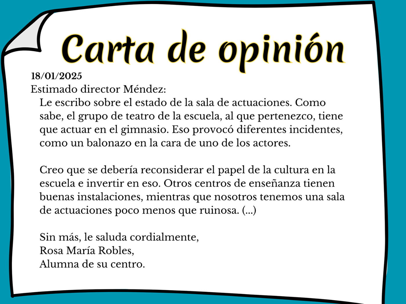 Que Es La Carta De Opinion Y Un Ejemplo Nuevo Ejemplo Imagescarta De ...