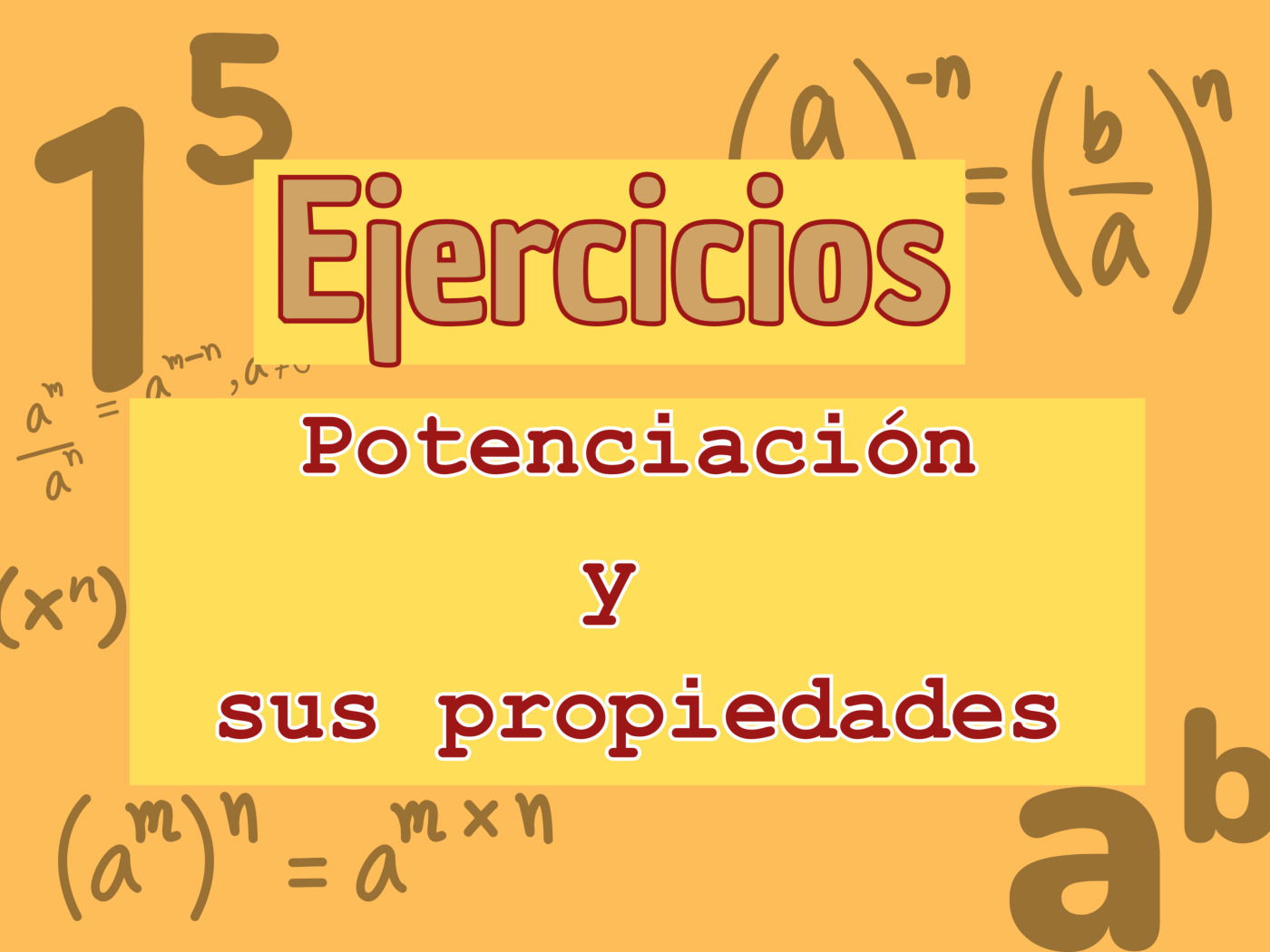 Ejercicios de propiedades de la potenciación (con solución ...