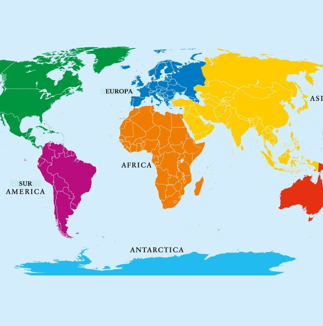 Mapa Simple De Los Continentes Del Mundo